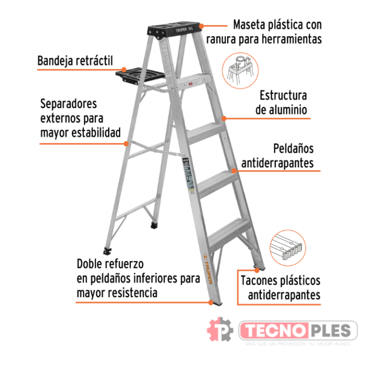 Escalera tipo tijera, tipo III, Truper 10437 – Tecnoples SAS