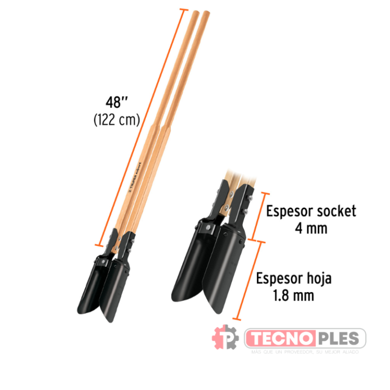 Paladraga, apertura, mangos de madera 48″ – Truper Expert 11979 ...