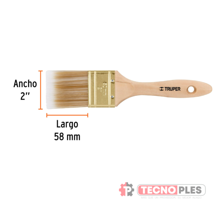 Brocha cerdas sintéticas 2″ corte recto – Truper 13344 – Tecnoples SAS
