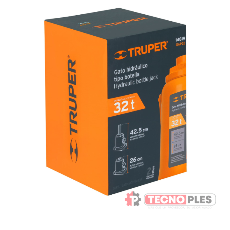 Gato hidráulico de botella de 32 Ton – Truper 14819 – Tecnoples SAS