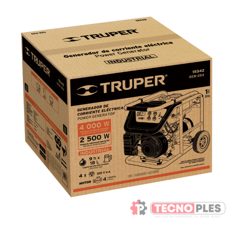 Generador portátil 2.5 kW motor a gasolina-Truper 15342 – Tecnoples SAS