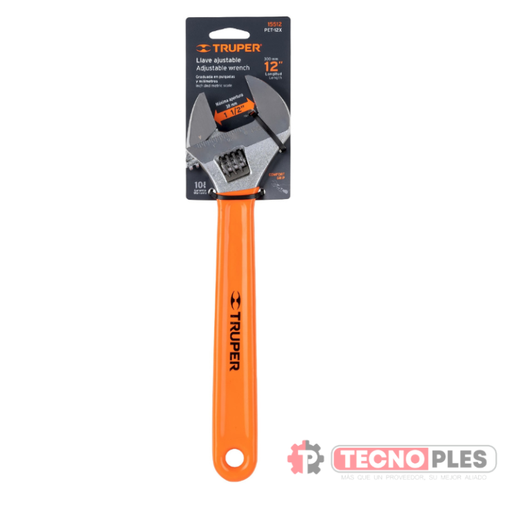 Llave expansiva 12″ cromada mango de PVC-Truper 15512 – Tecnoples SAS