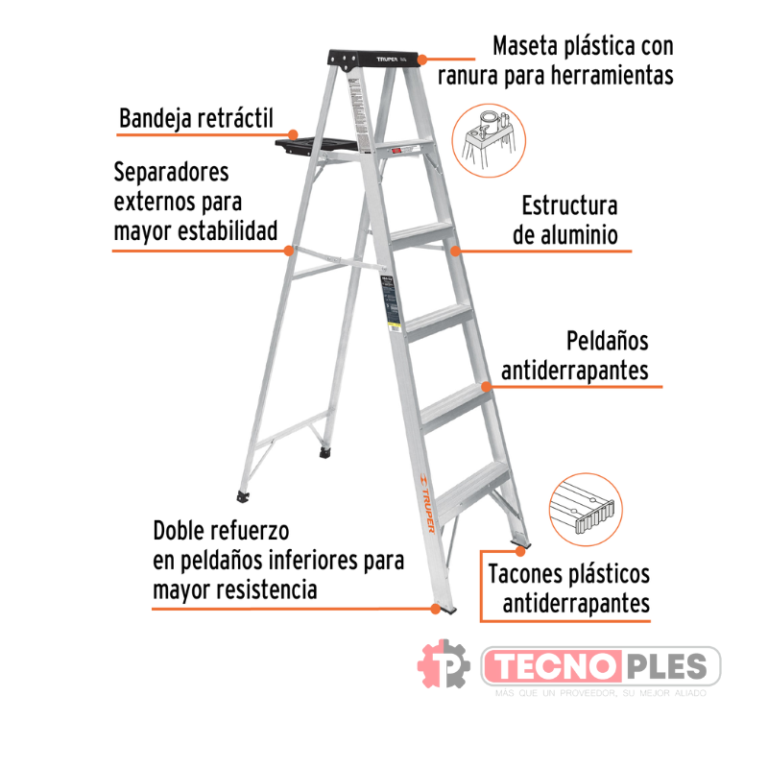 Escalera tipo tijera, tipo III, Truper 16743 – Tecnoples SAS