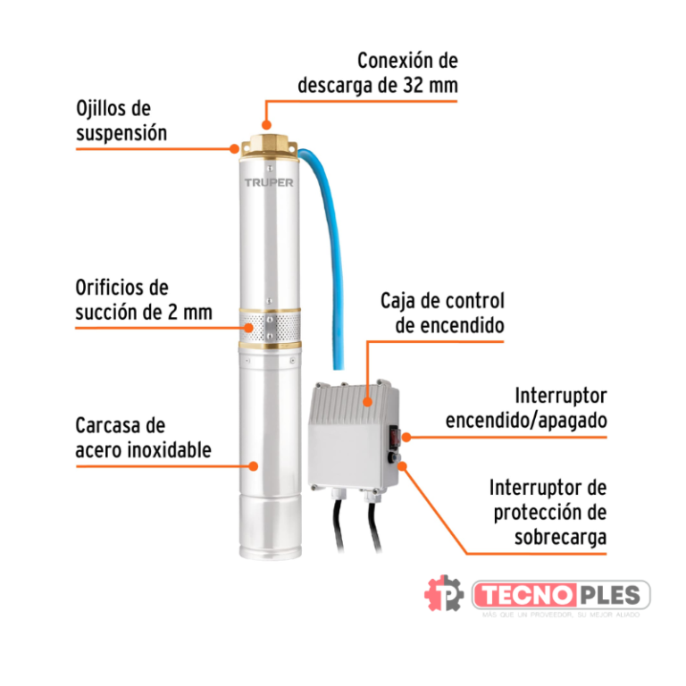 Bomba tipo lapicero 1/2 HP Truper 16933 – Tecnoples SAS