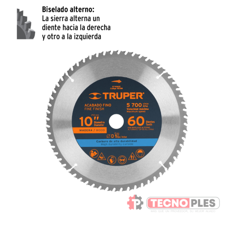 Disco sierra 10″ para madera – Truper 18308 – Tecnoples SAS