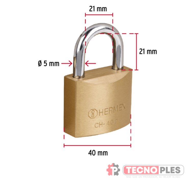 Candado de hierro color latón 40 mm, corto, caja – Hermex 23518 ...