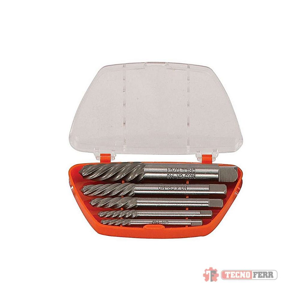 Juego de 5 extractores de tornillos con estuche, Force 63005 ...